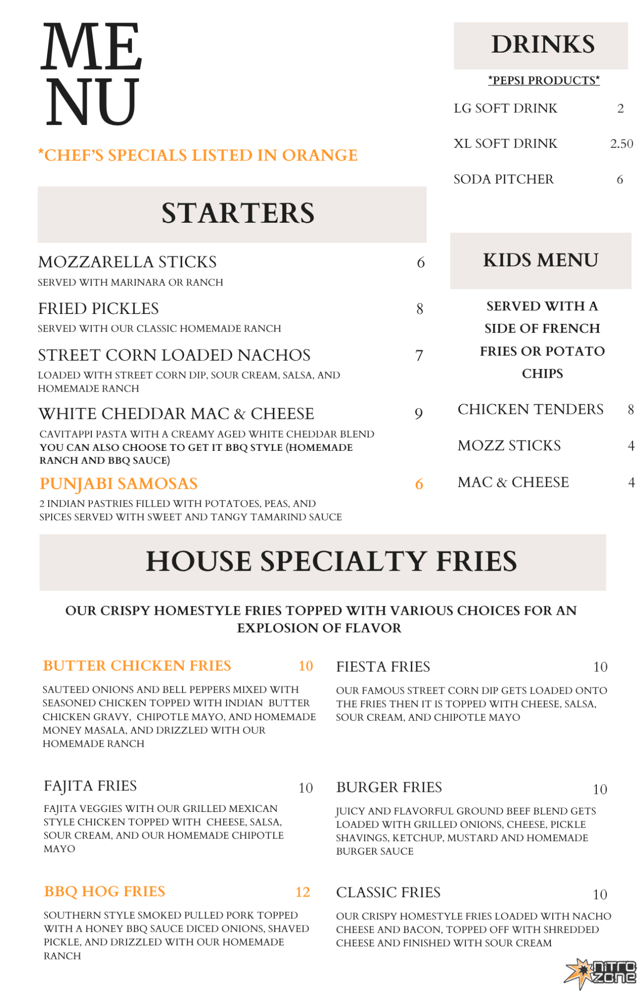 Restaurant & Drinks | Nitro Zone